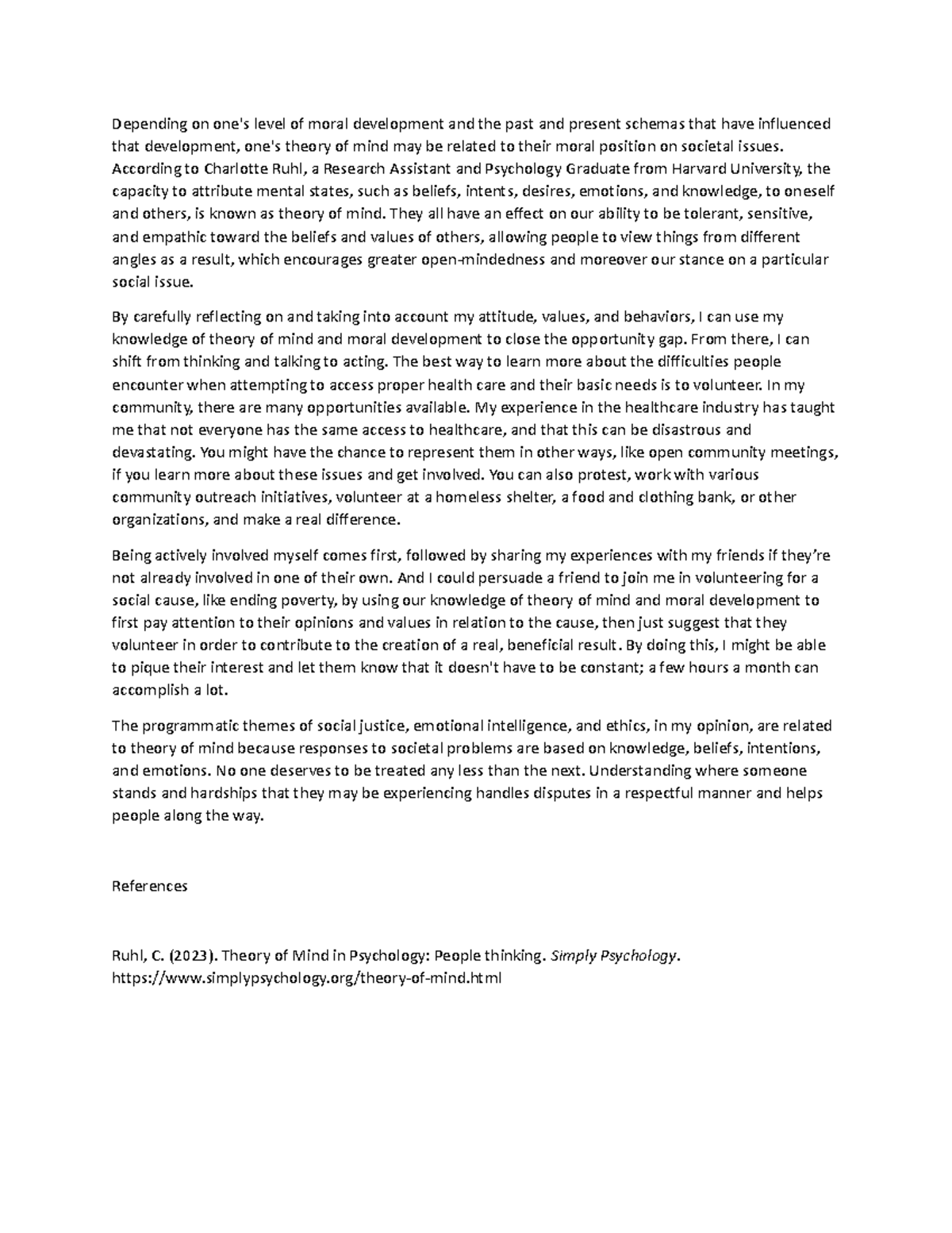 Mod7 Discussion - notes - Depending on one's level of moral development ...