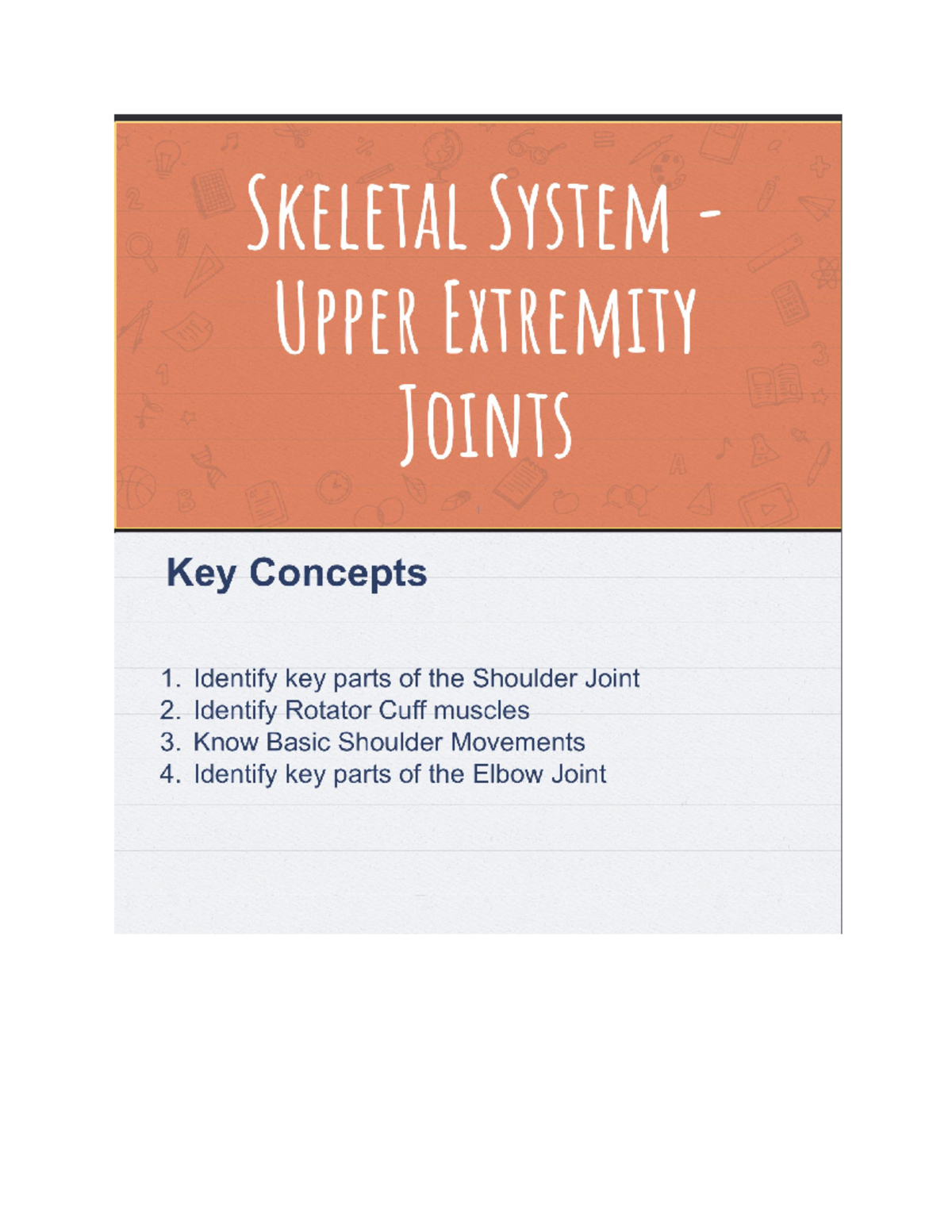 Upper extremity - Nursing 13 - Studocu
