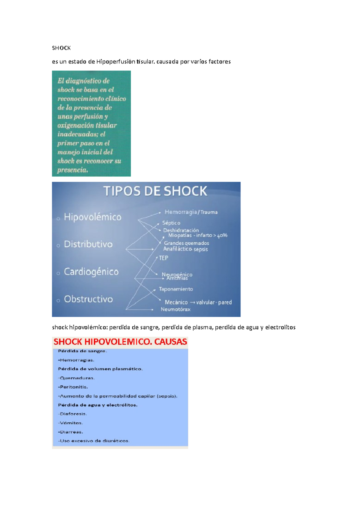 Shock - SHOCK es un estado de Hipoperfusión tisular. causada por varios ...