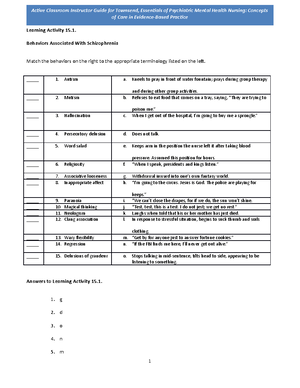 Neurocognitive disorder worksheet for students - Learning Activity 13 ...