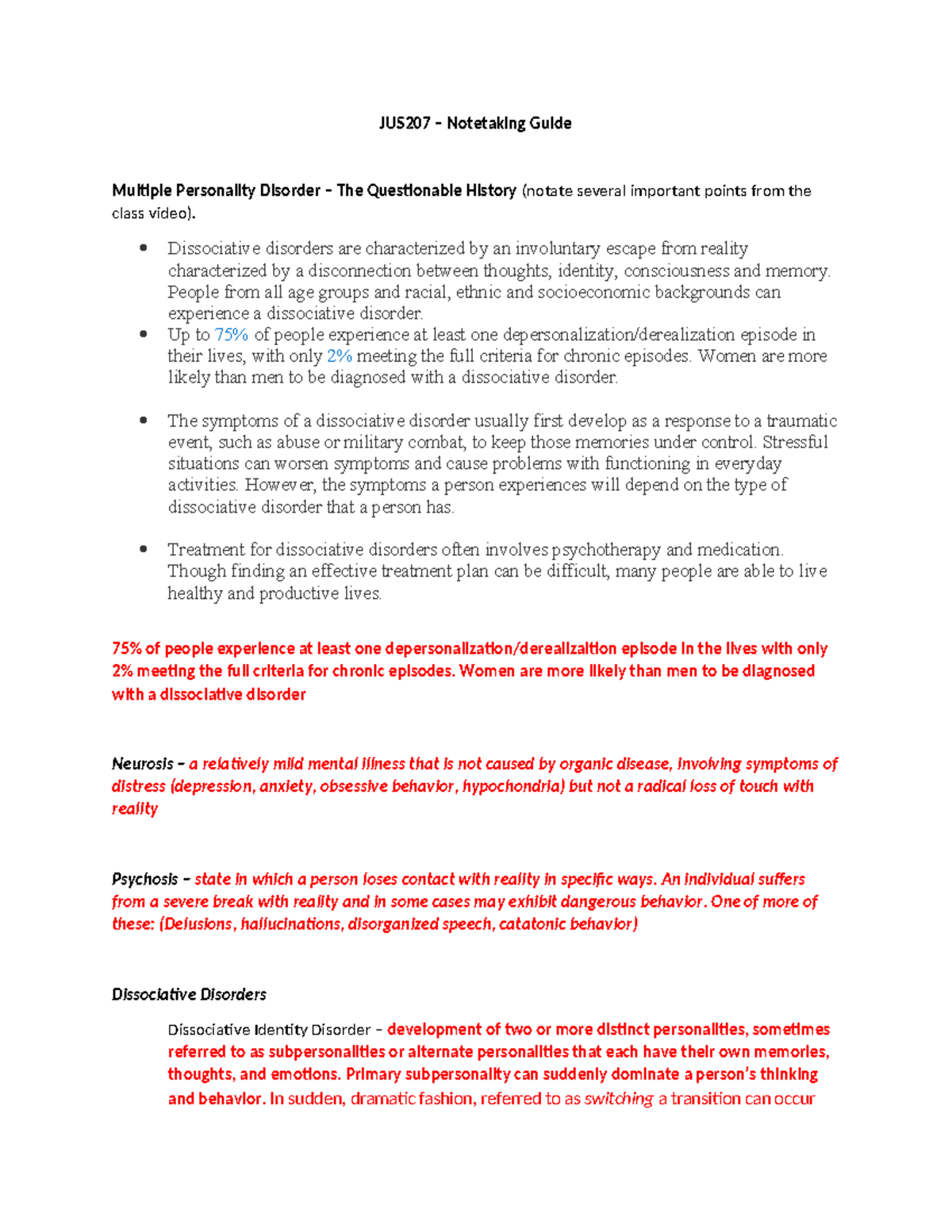 2-8 Notetaking Guide - JUS207 – Notetaking Guide Multiple Personality ...