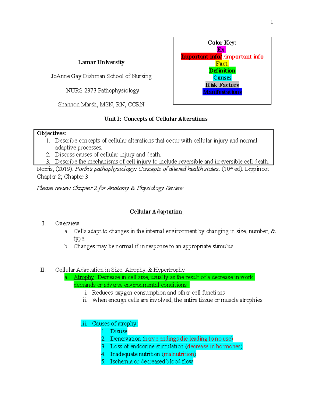Units I-IV Lecture Notes Student Version - Lamar University JoAnne Gay ...