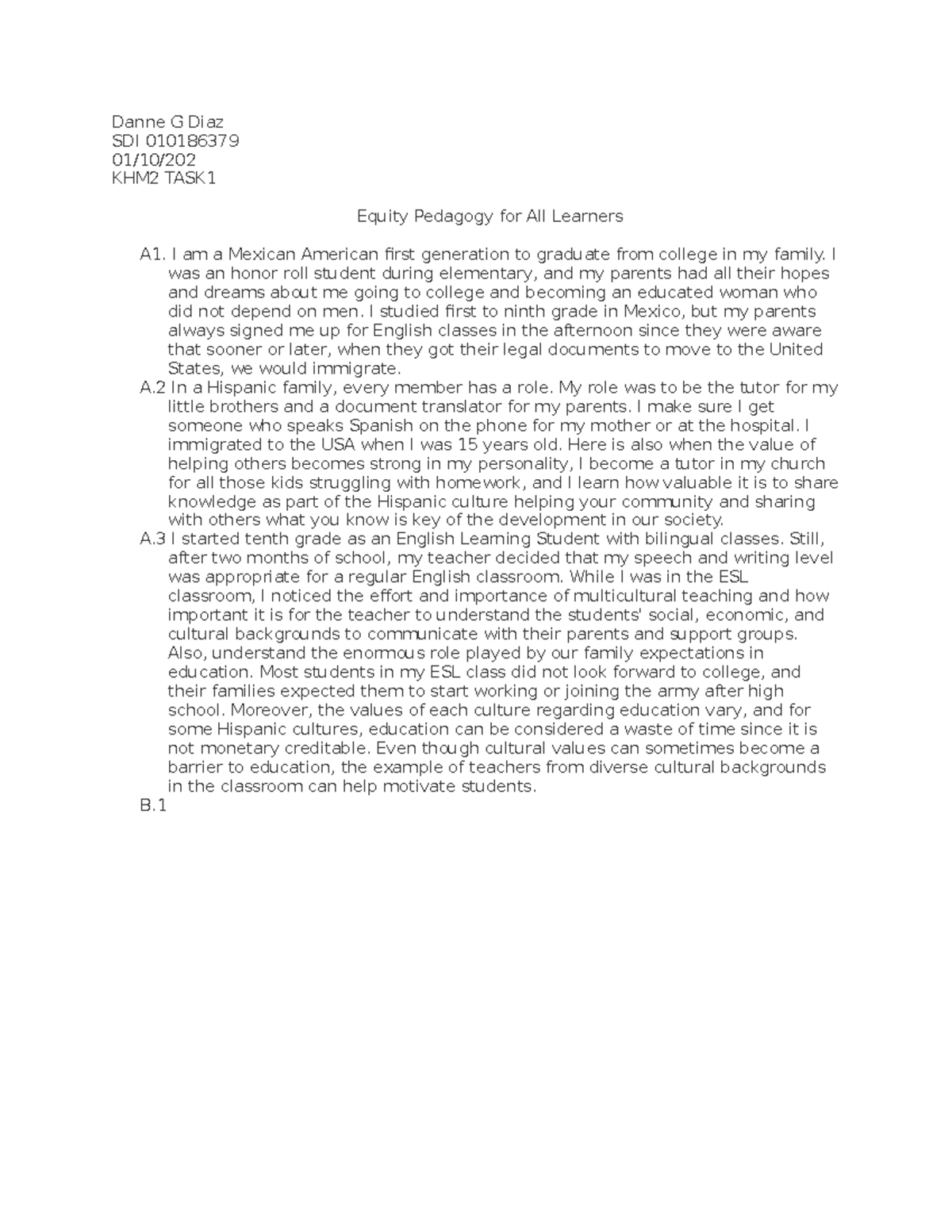 Equity Pedagogy for All Learners - Studocu