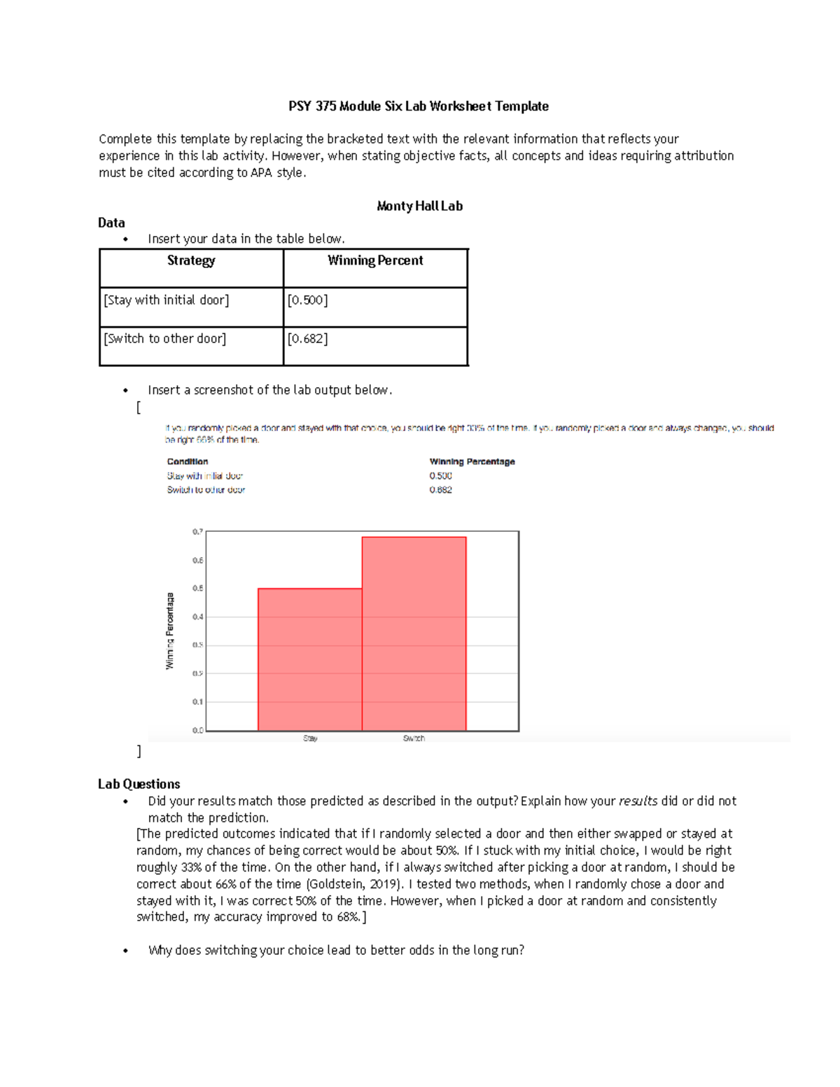 PSY 375 Module Six Lab Worksheet Template - PSY 375 Module Six Lab Worksheet Template Complete ...