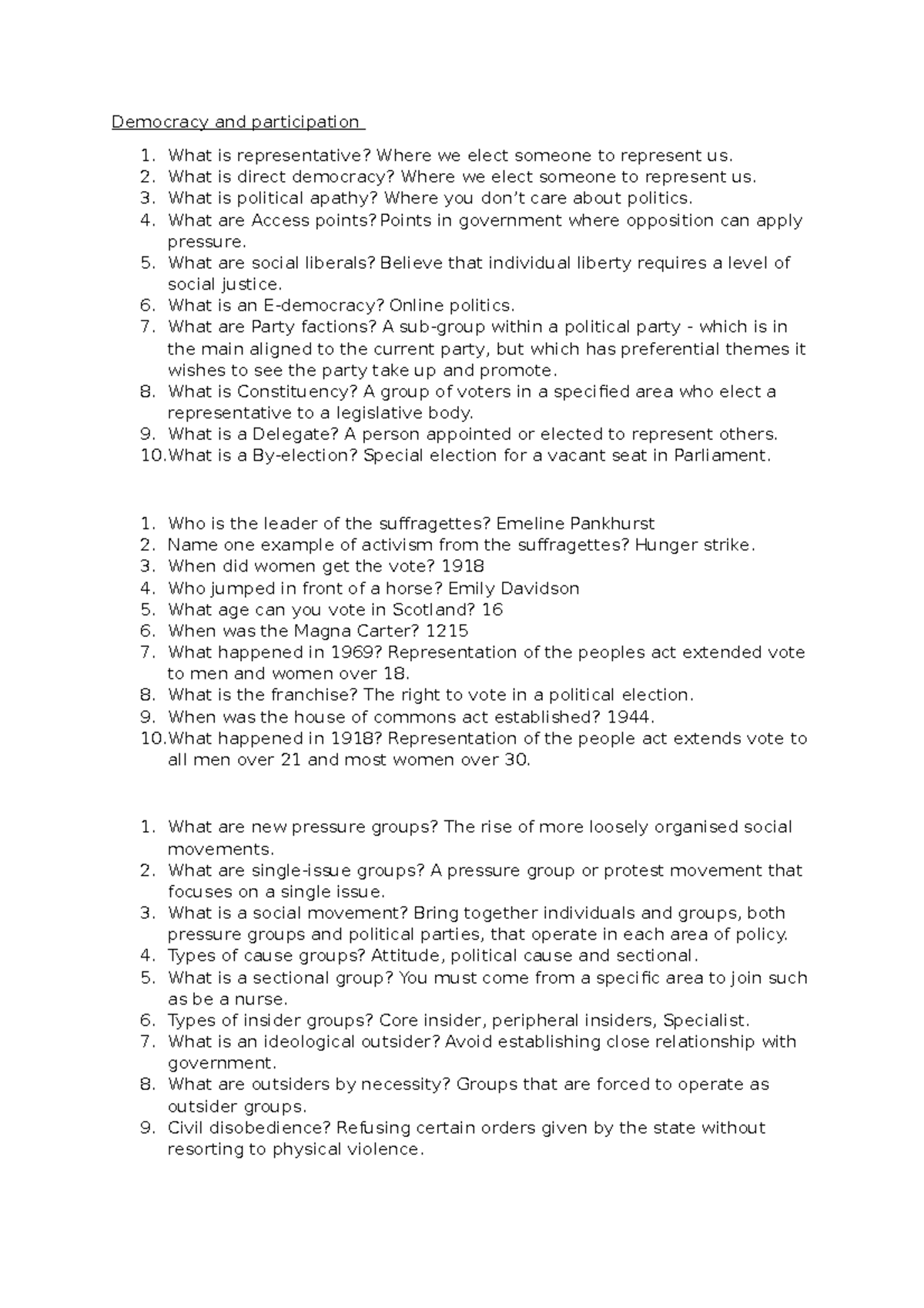 Democracy and participation - Democracy and participation What is ...