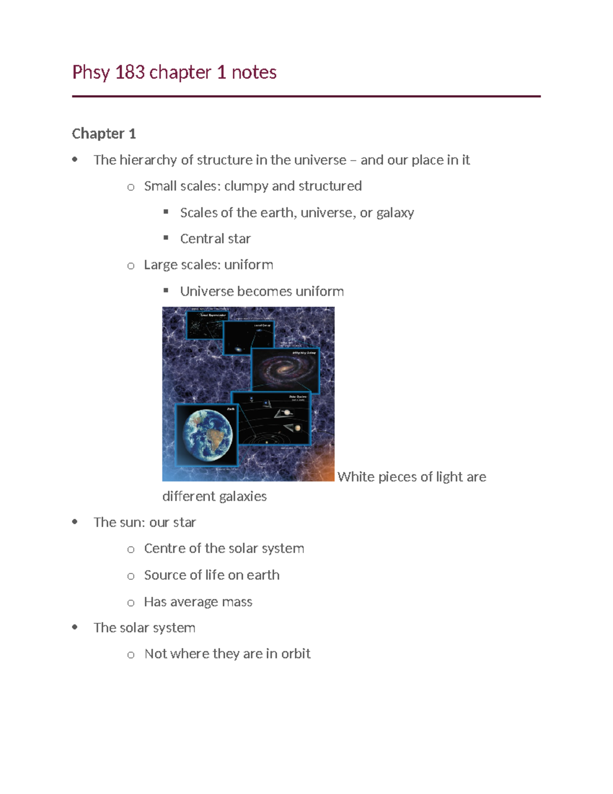 Phsy 183 chapter 1 notes - Phsy 183 chapter 1 notes Chapter 1 The ...