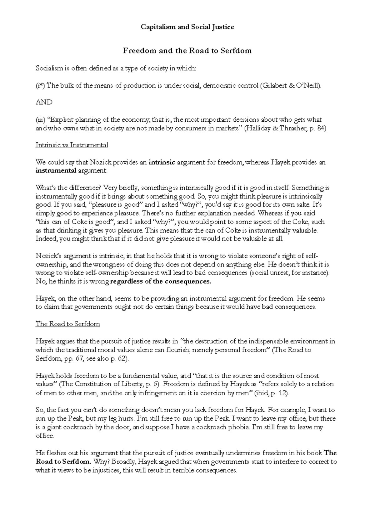 Lecture 9 Lecture Handout Outline of the Lecture - Capitalism and ...