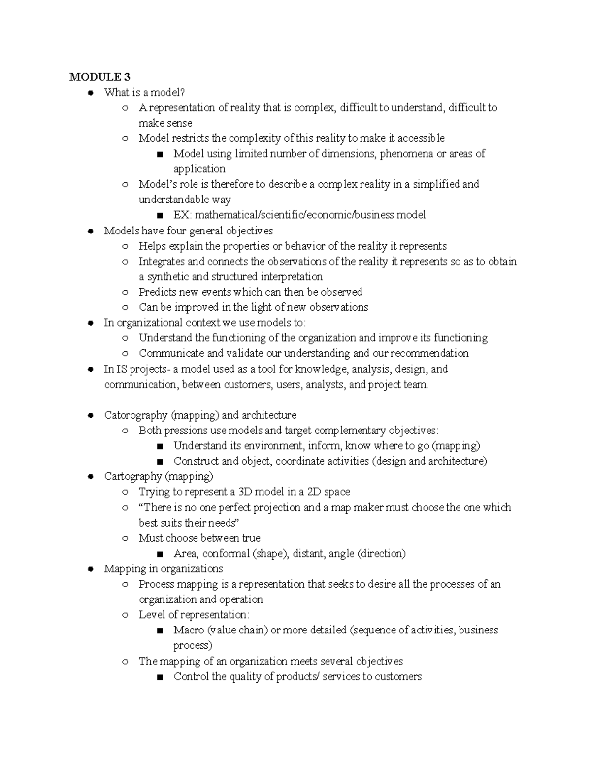 BUS 345- WEEK 3 - models - MODULE 3 What is a model? A representation ...