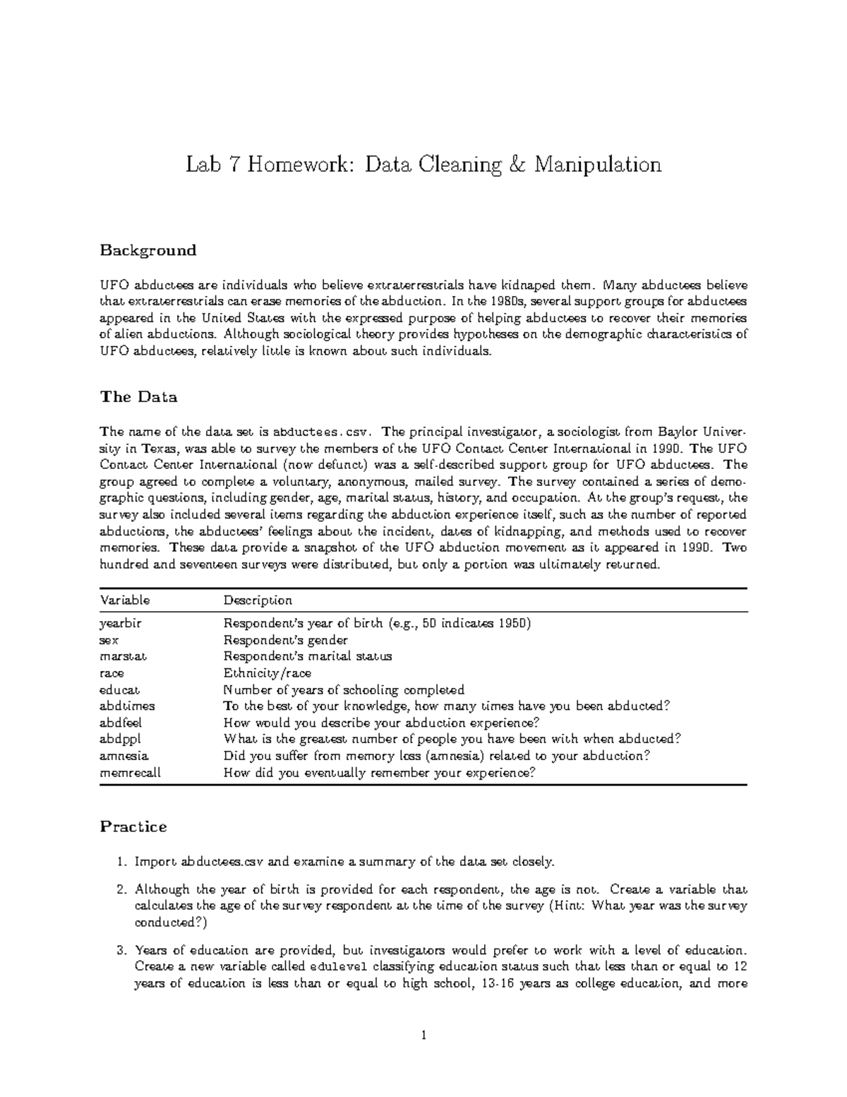 Lab7 Homework - cfvadghsjwbkhvdgshajn - Lab 7 Homework: Data Cleaning ...