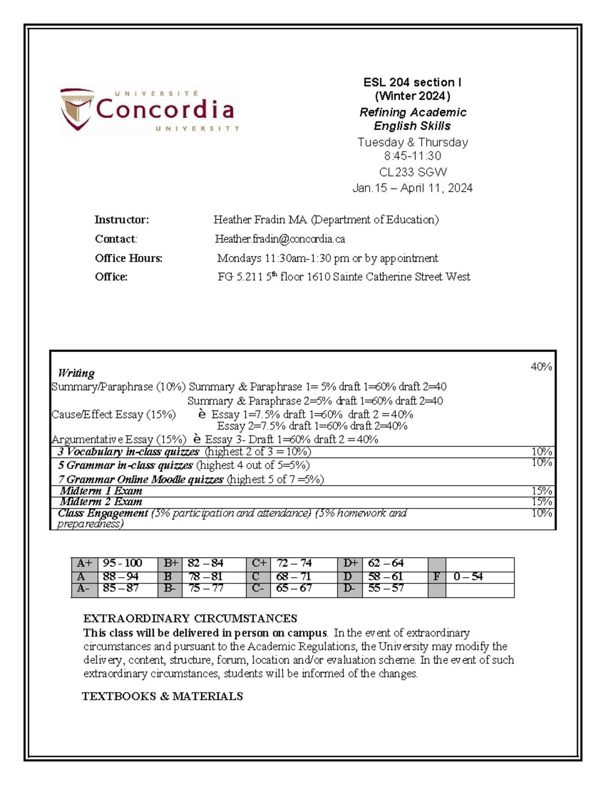 ESL 204 course outline winter 2024 - ESL 204 section I (Winter 2024 ...