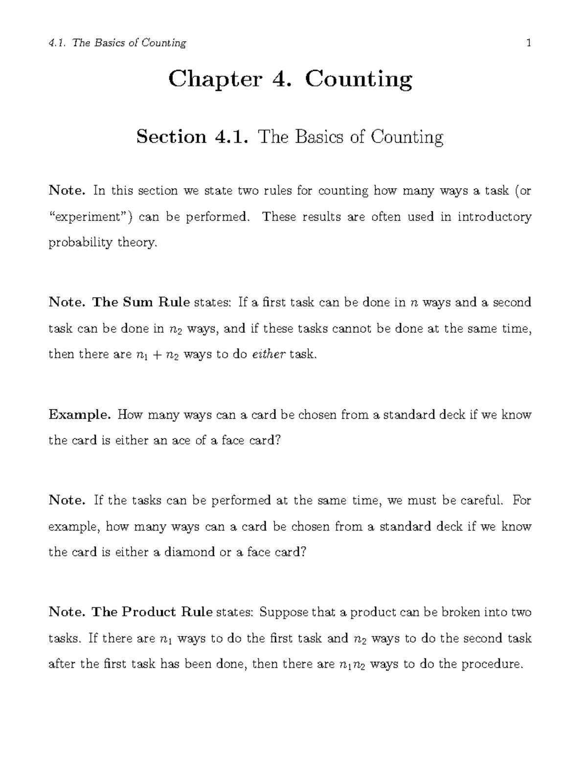 The Basics of Counting - Counting Section 4. The Basics of Counting ...
