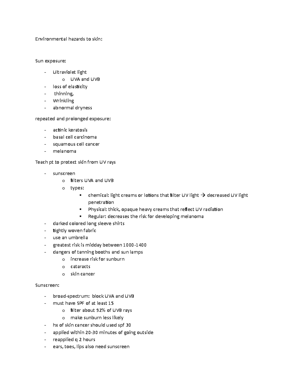 Environmental hazards of skin - Environmental hazards to skin: Sun ...