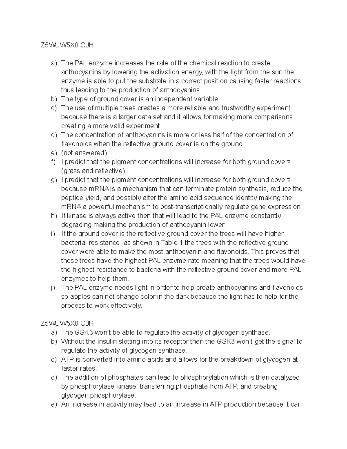 AP BIO - Definitions and Terms to study - Z5WUW5X0 CJH a) The PAL ...