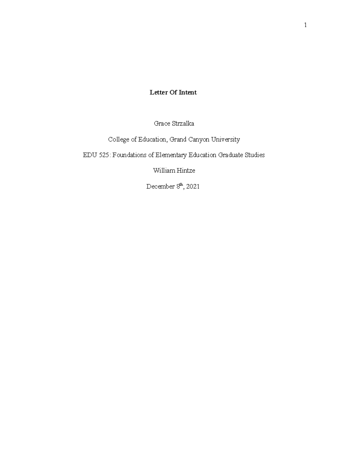 Letter of intent Elm 525 GCU - ELM-535 - GCU - Studocu