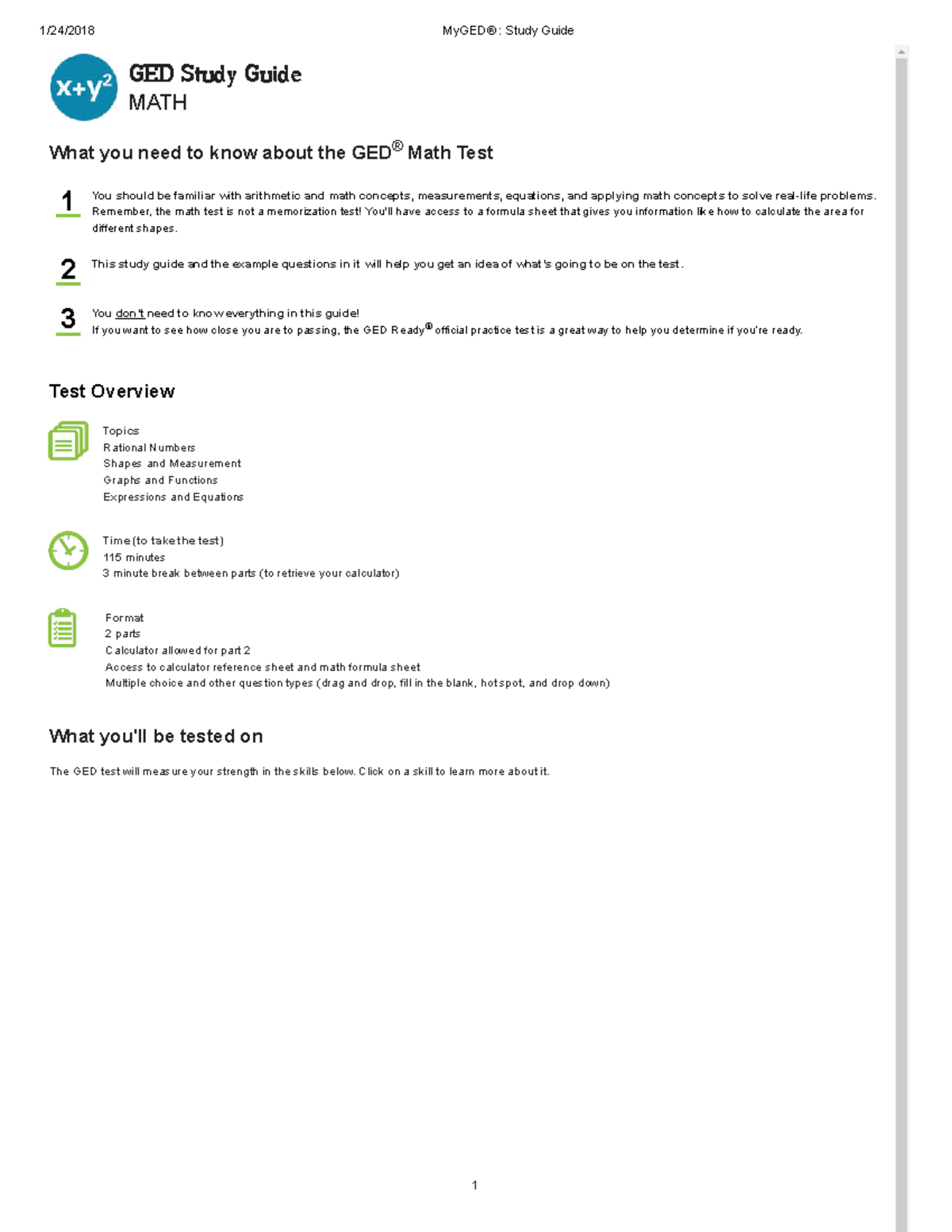 GED Study-Guide Math - maths guide book - GED Study Guide MATH What you ...