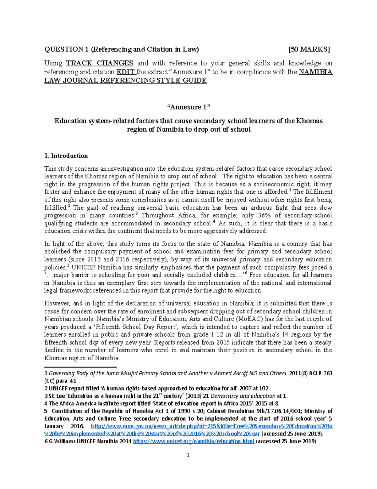 Assignment 1 Referencing and citation - QUESTION 1 (Referencing and ...