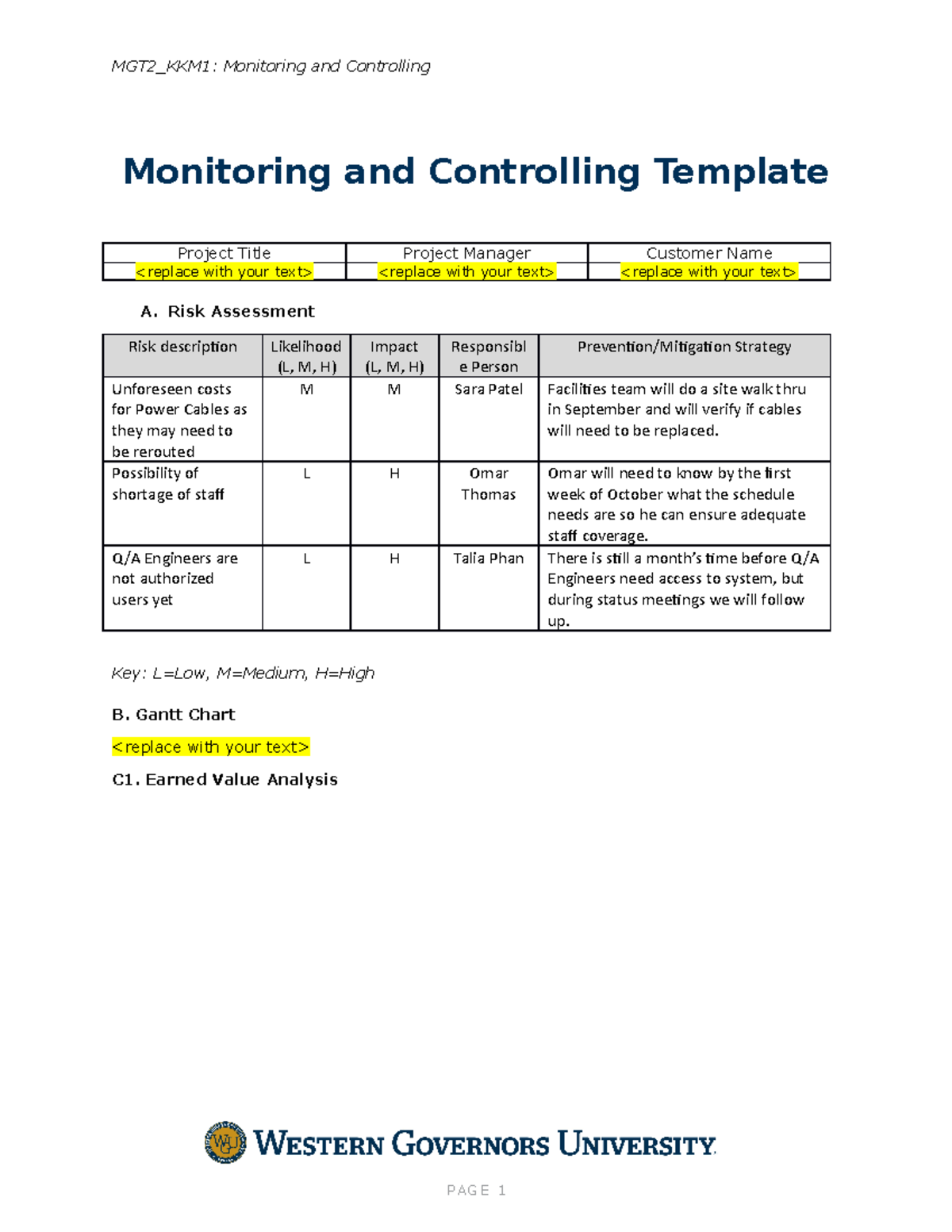 Monitoring and Controlling Template with charts final pass - MGT2_KKM1 ...