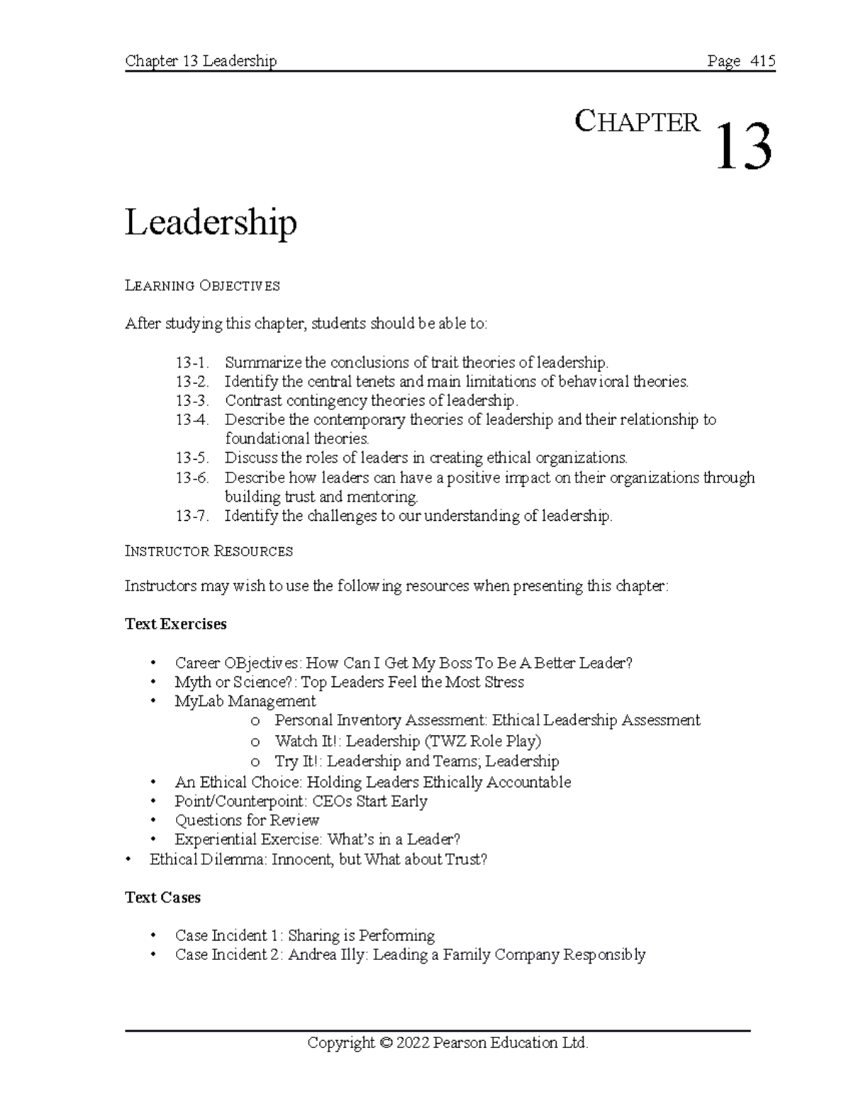 Robbinsjudge ob18 im 13 - CHAPTER 13 Leadership LEARNING OBJECTIVES ...