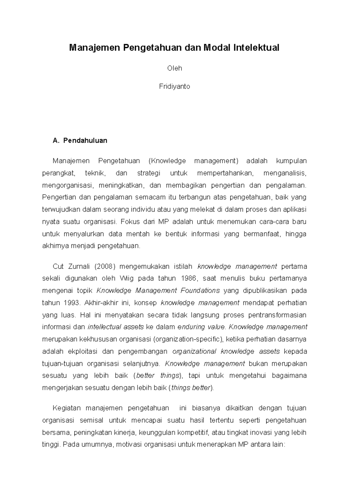 Manajemen Pengetahuan dan Modal Manusia - Manajemen Pengetahuan dan ...