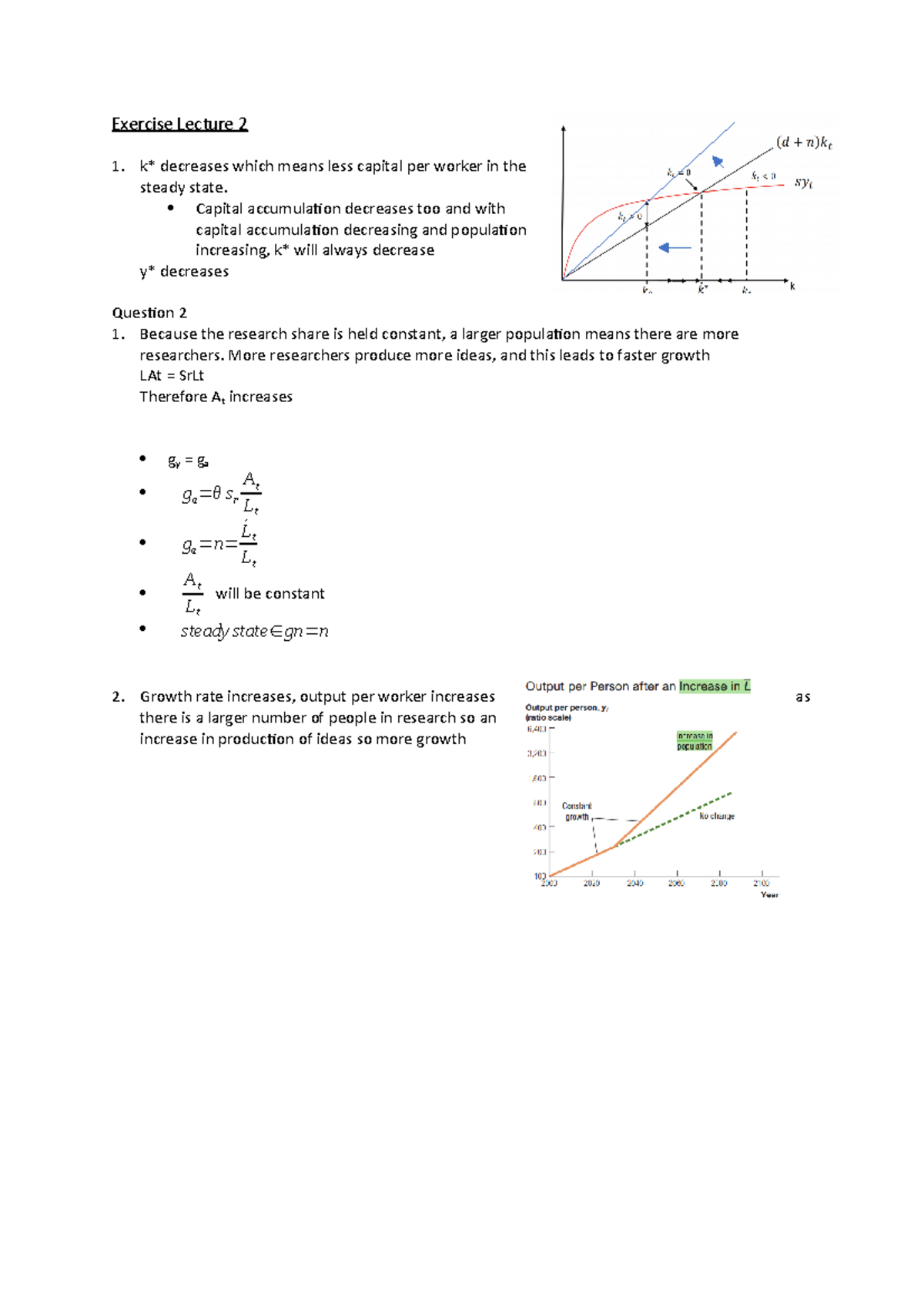 Exercise Lecture 2 - Capital accumulation decreases too and with ...