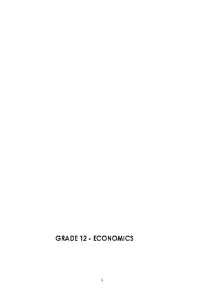 Grade 12 Economics Notes - GRADE 12 - ECONOMICS The circular flow model ...