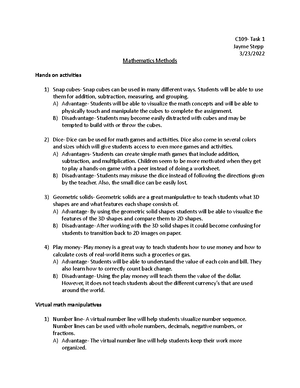 C183- Task 1 - This assignment is about math methods. - ALYSSA ...