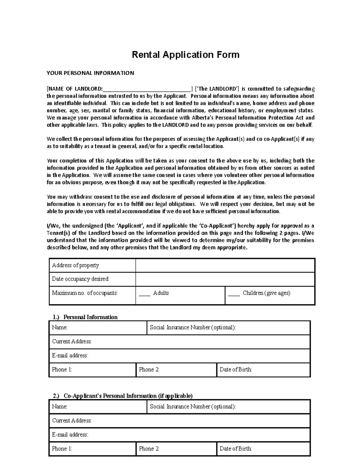 351759-Rental Application Form - Rental Application Form ...