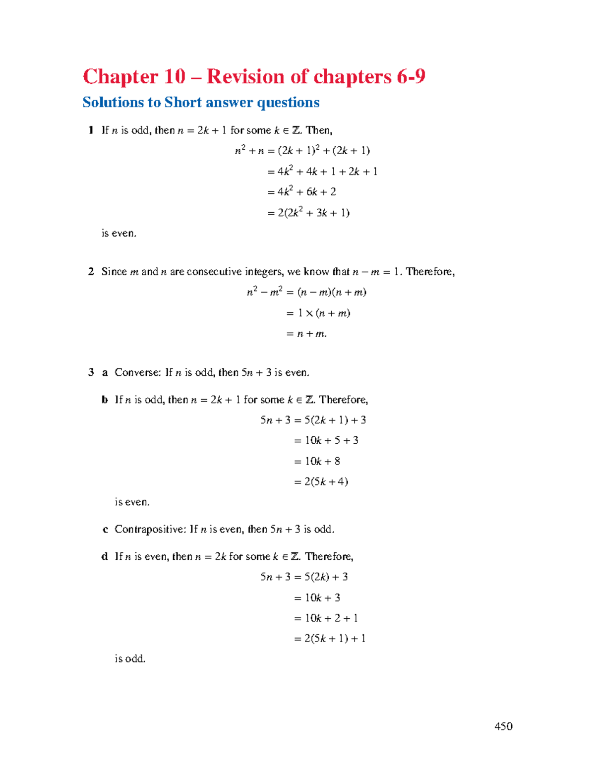 Chapter 10 - Revision of Chapters 6-9 - Worked Solutions - Chapter 10 ...