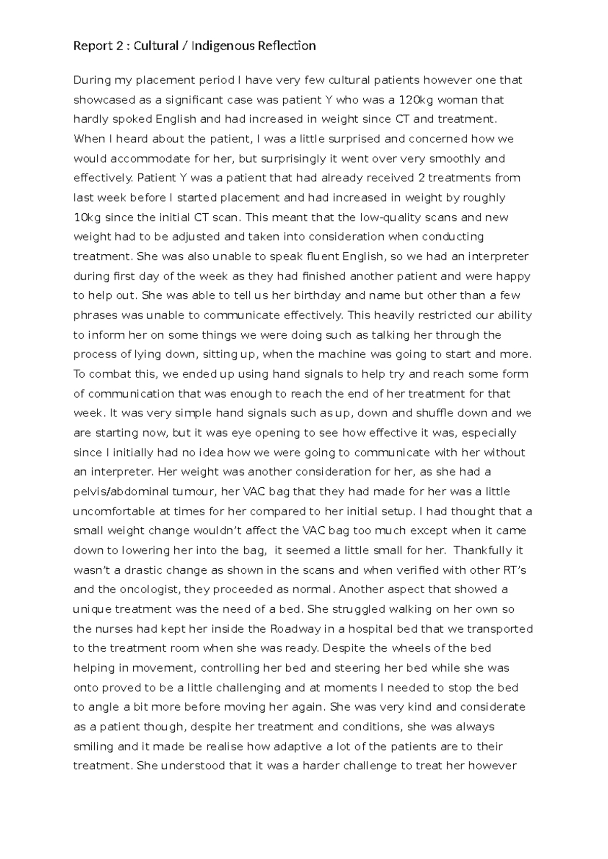 Report 2 - Cultural:Indigenous Reflection - Report 2 : Cultural ...