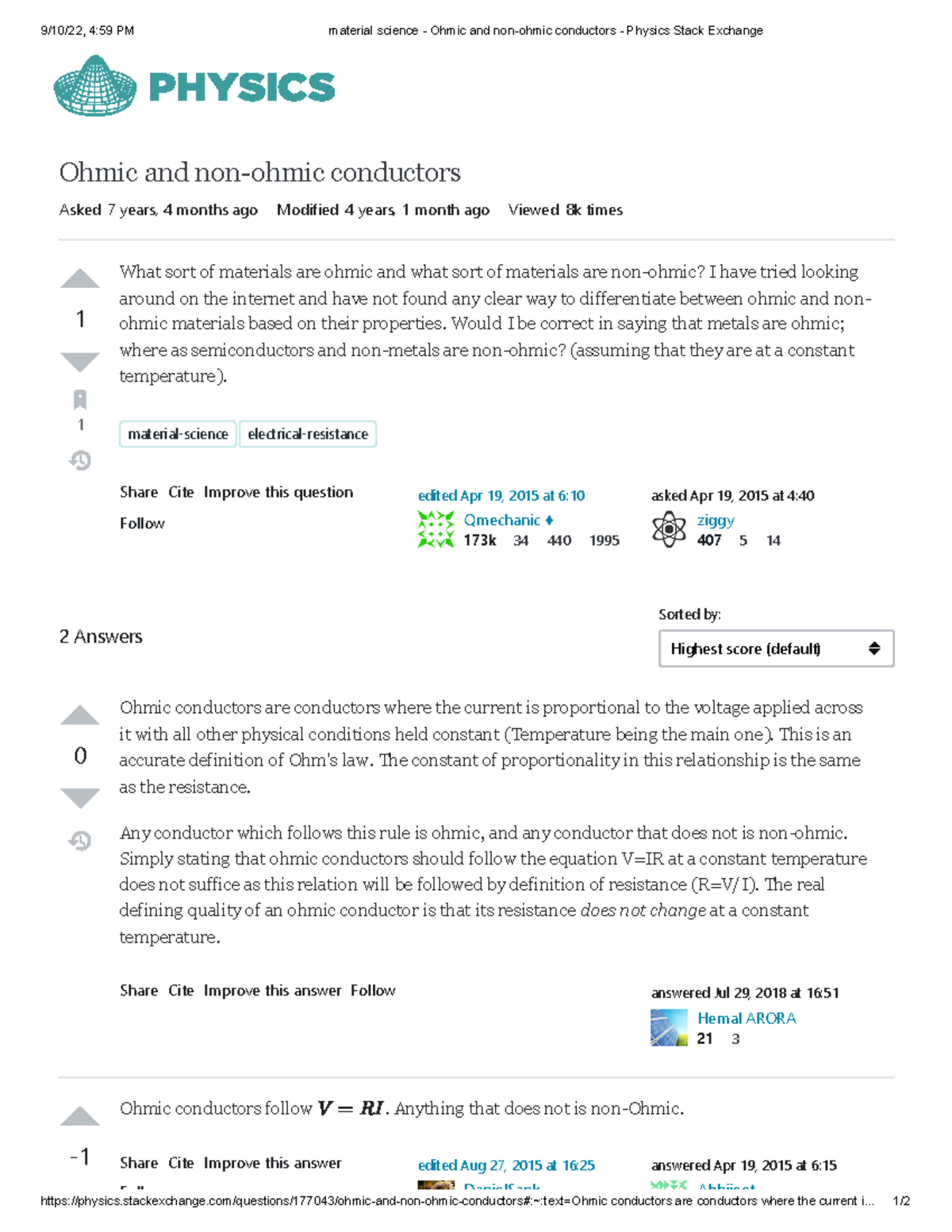 Conductor ohmic - 9/10/22, 4:59 PM material science - Ohmic and non ...