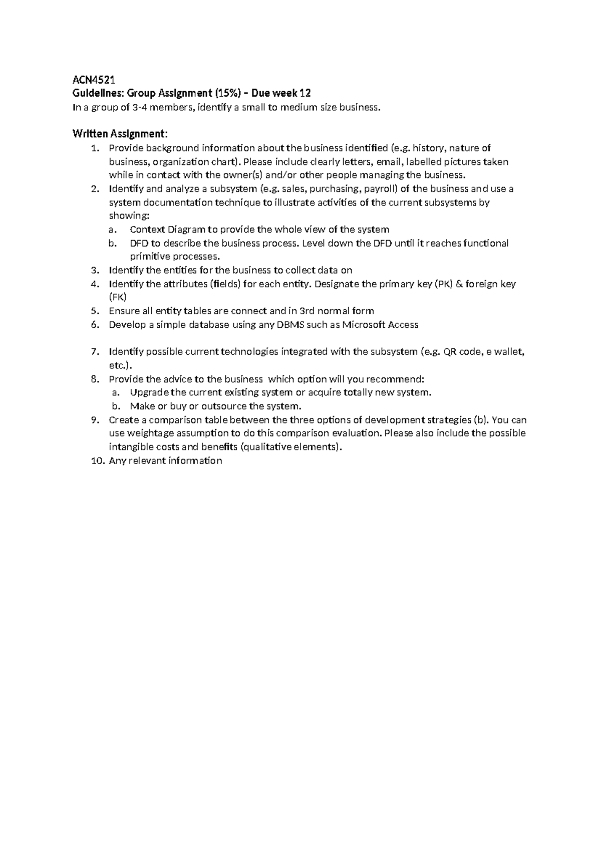 ACN4521 Group Assignmnet Guidelines - 2024 - ACN Guidelines: Group Assignment (15%) – Due week ...