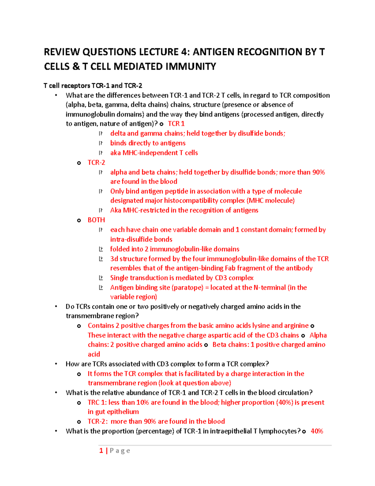 Lecture 4 Antigen Recognition BY T Cells and T CELL Mediatedimmunity ...