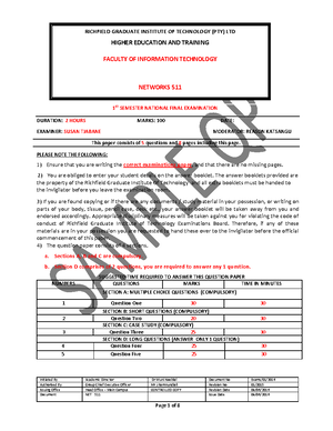 Richfield - Richfield Graduate Institute of Technology - Studocu