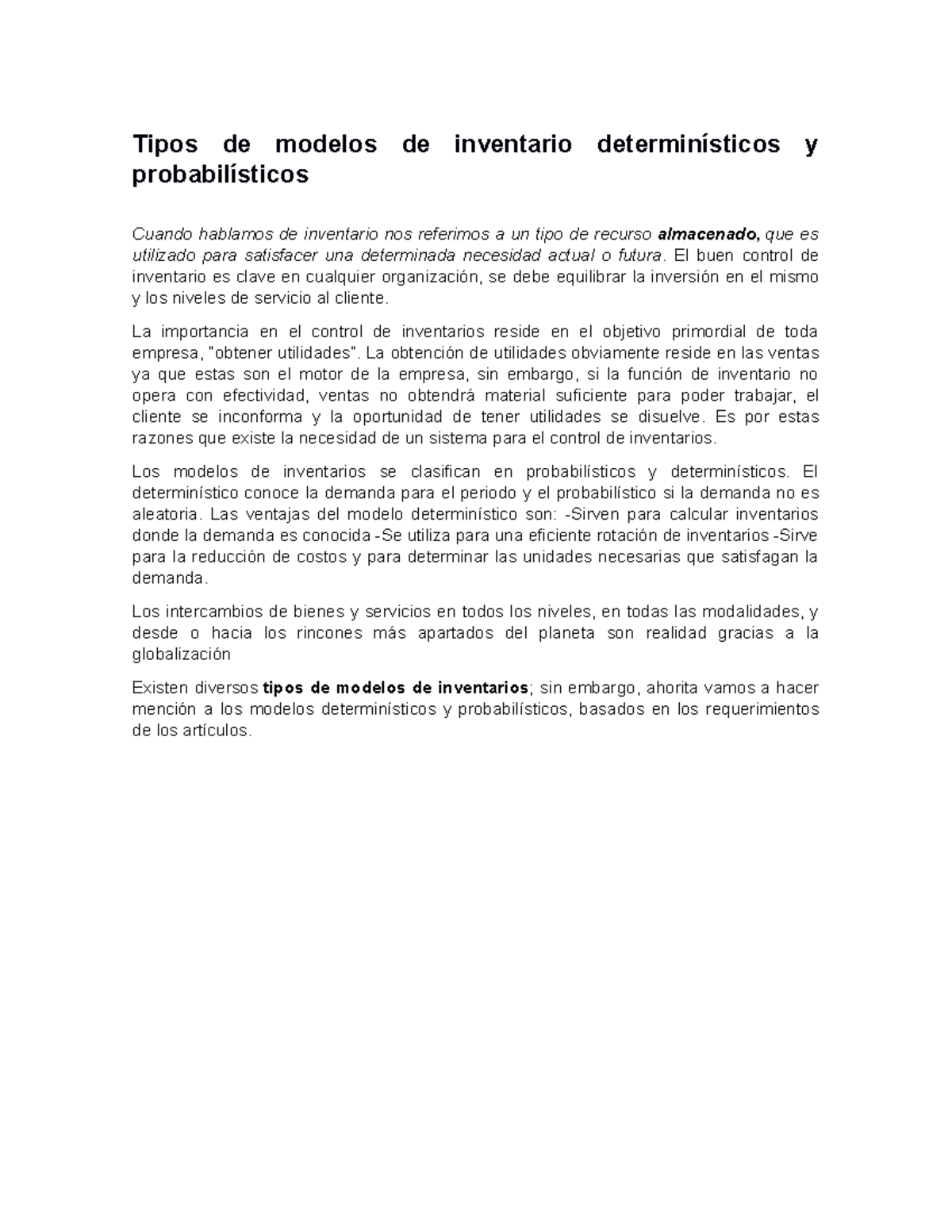 Modelos de inventarios - El buen control de inventario es clave en ...