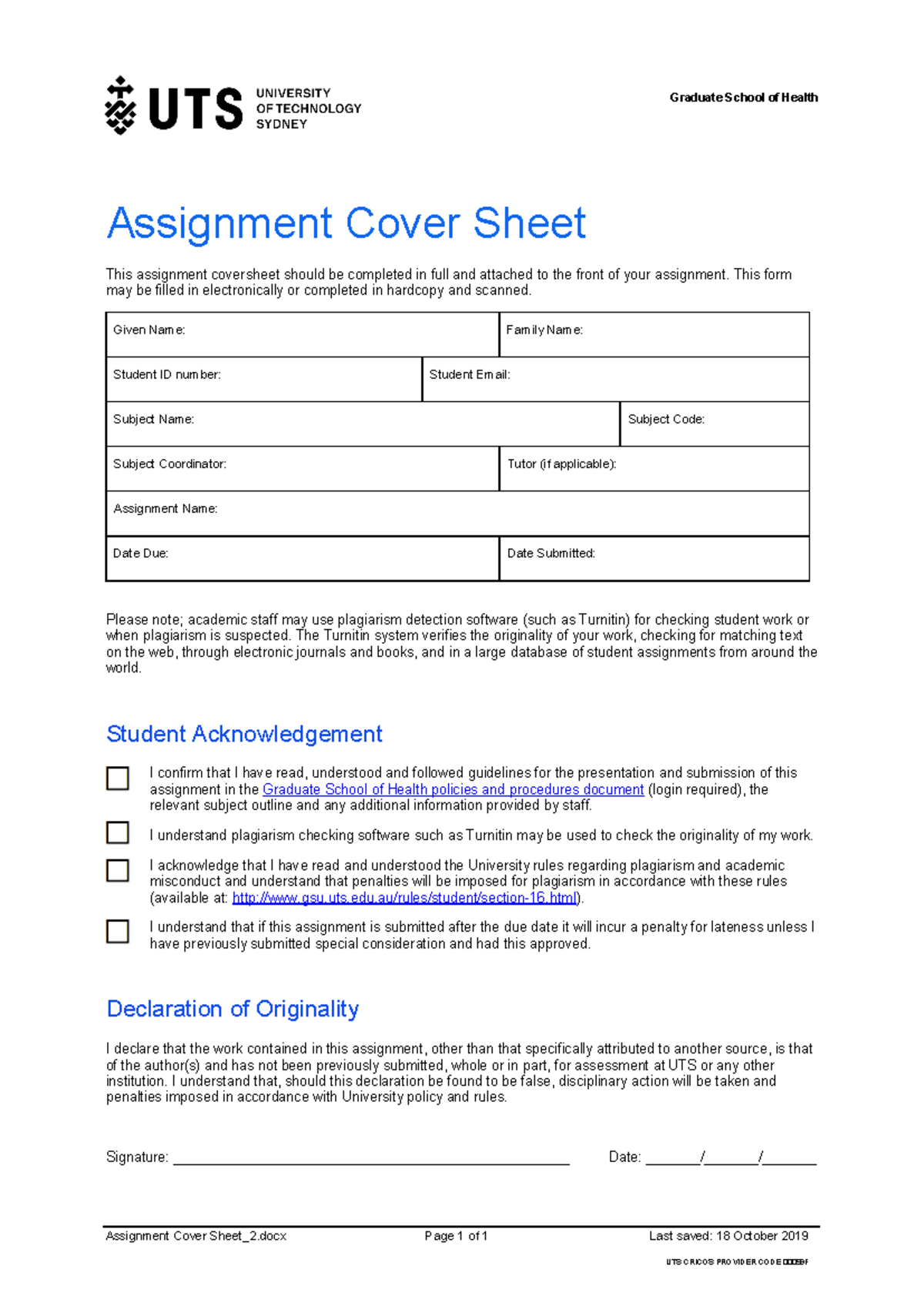 Assignment Cover Sheet Individual - Assignment Cover Sheet_2 Page 1 of ...