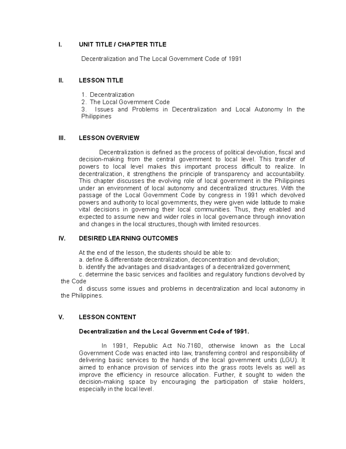 Special Topics in PA 3 - Decentralization is defined as the process of ...