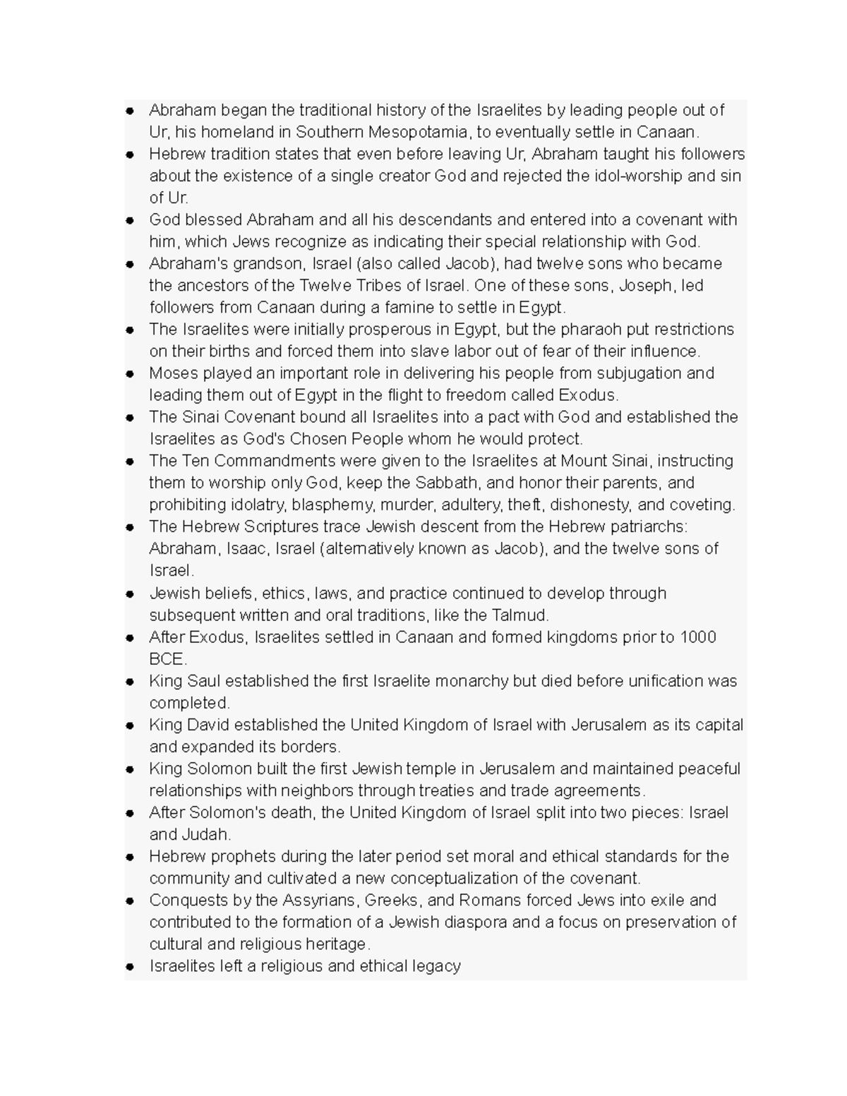 The Israelites and Ancient Israel Web Page - Abraham began the ...