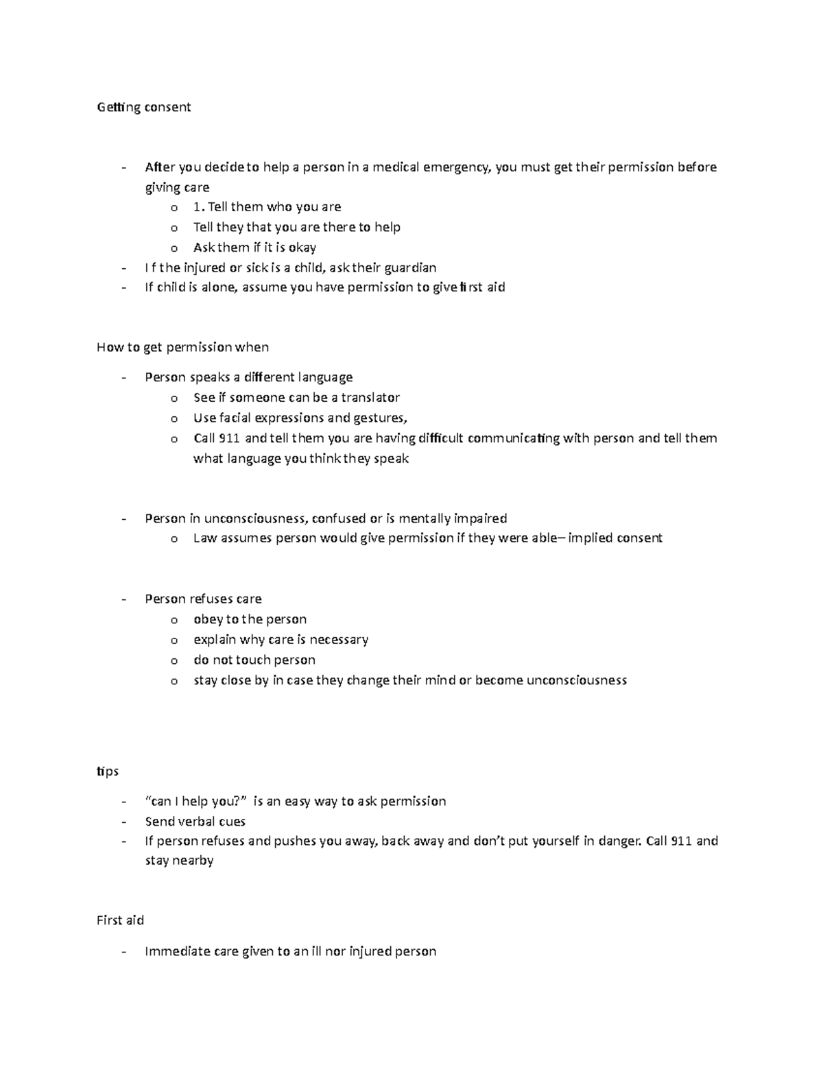 Getting consent in First Aid - Getting consent After you decide to help ...