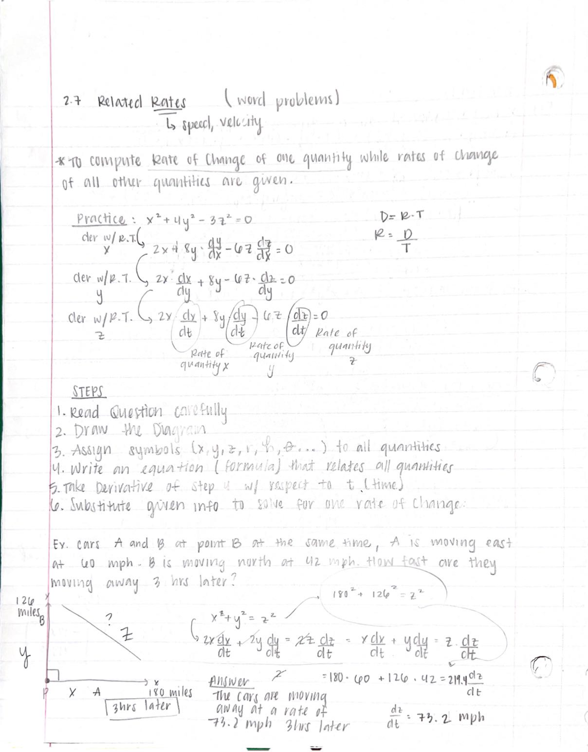 S2.7: Related Rates - MATH 122 - Studocu