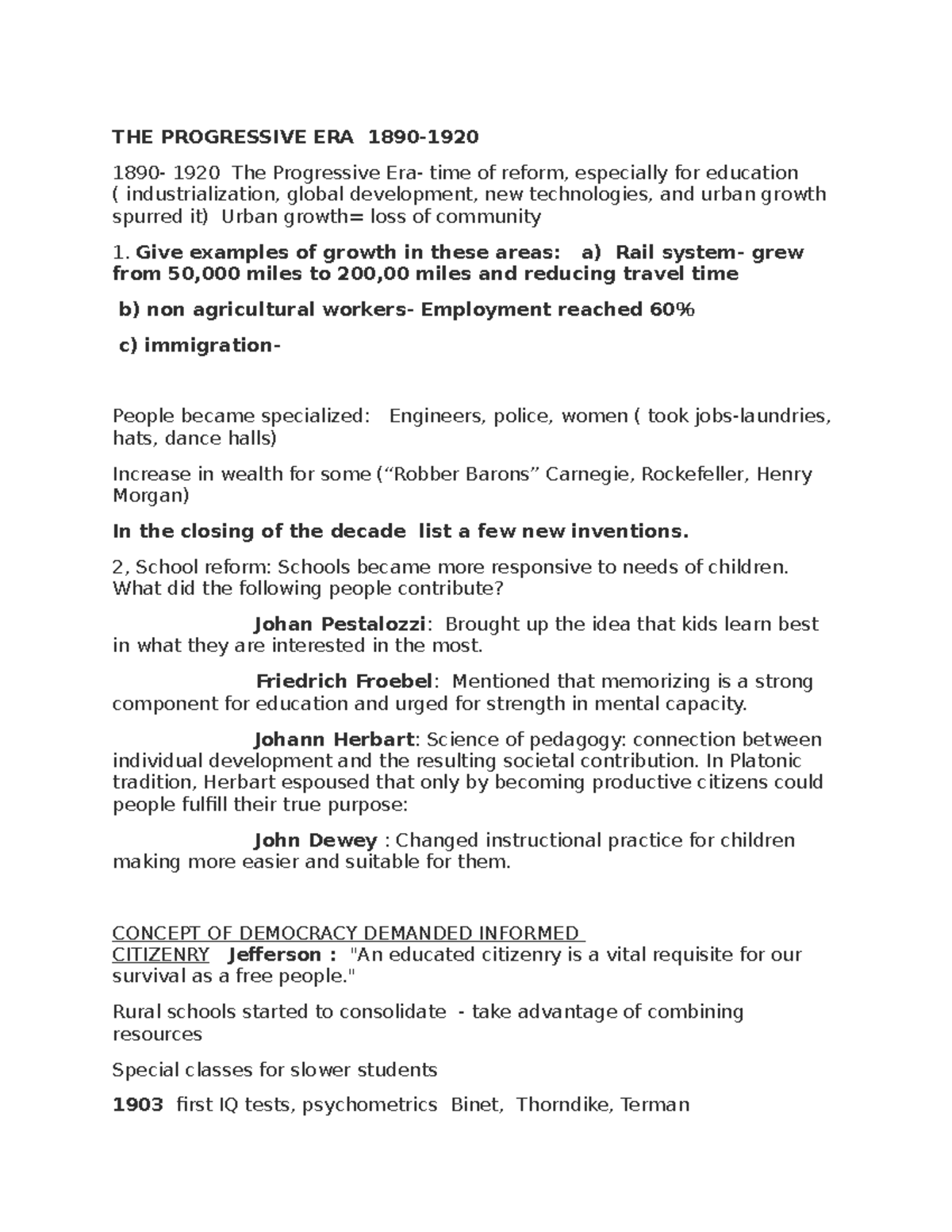 Chapter 4 - csdcdscads - THE PROGRESSIVE ERA 1890- 1890- 1920 The ...