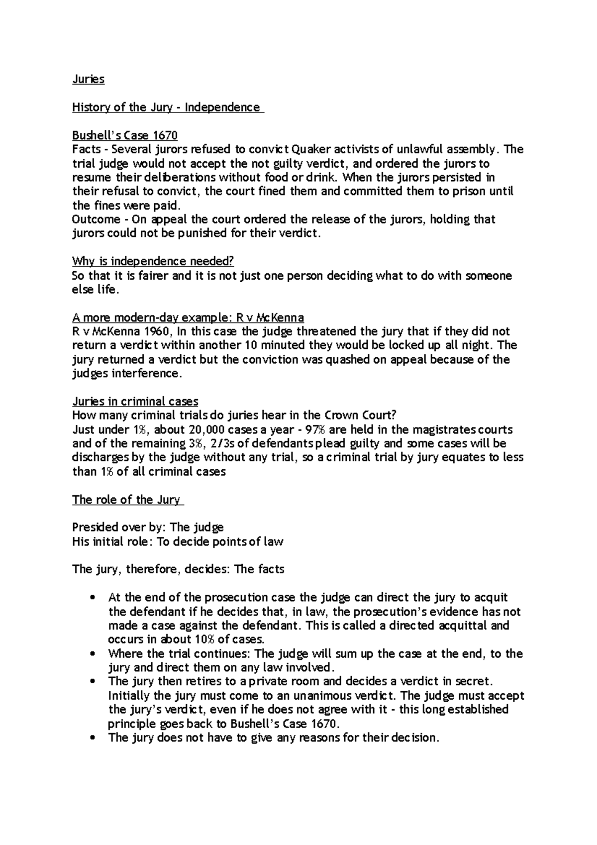 Juries - Juries History of the Jury - Independence Bushell’s Case 1670 ...