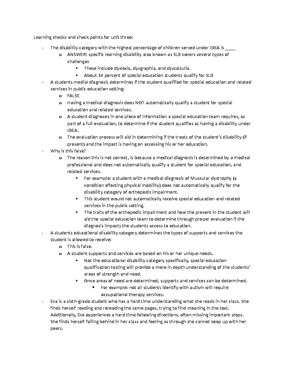 Learning checks and check points for unit three - About 34 percent of ...