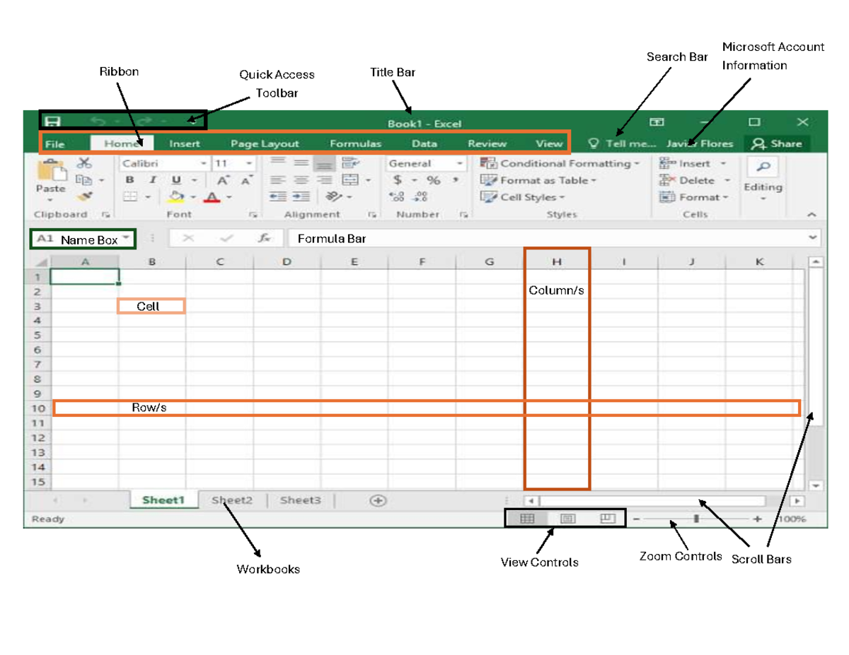 Document - General Psychology - Quick Access Toolbar Ribbon Search Bar Workbooks Title Bar Name ...