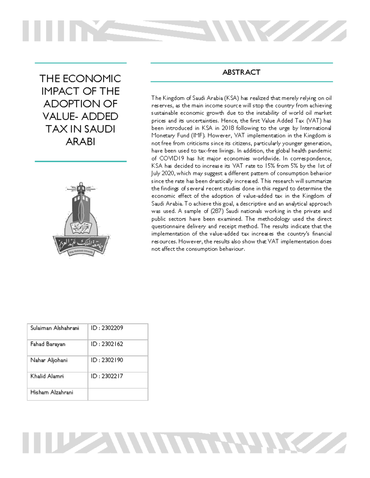 The Economic Impact of the Adoption of Value - THE ECONOMIC IMPACT OF ...