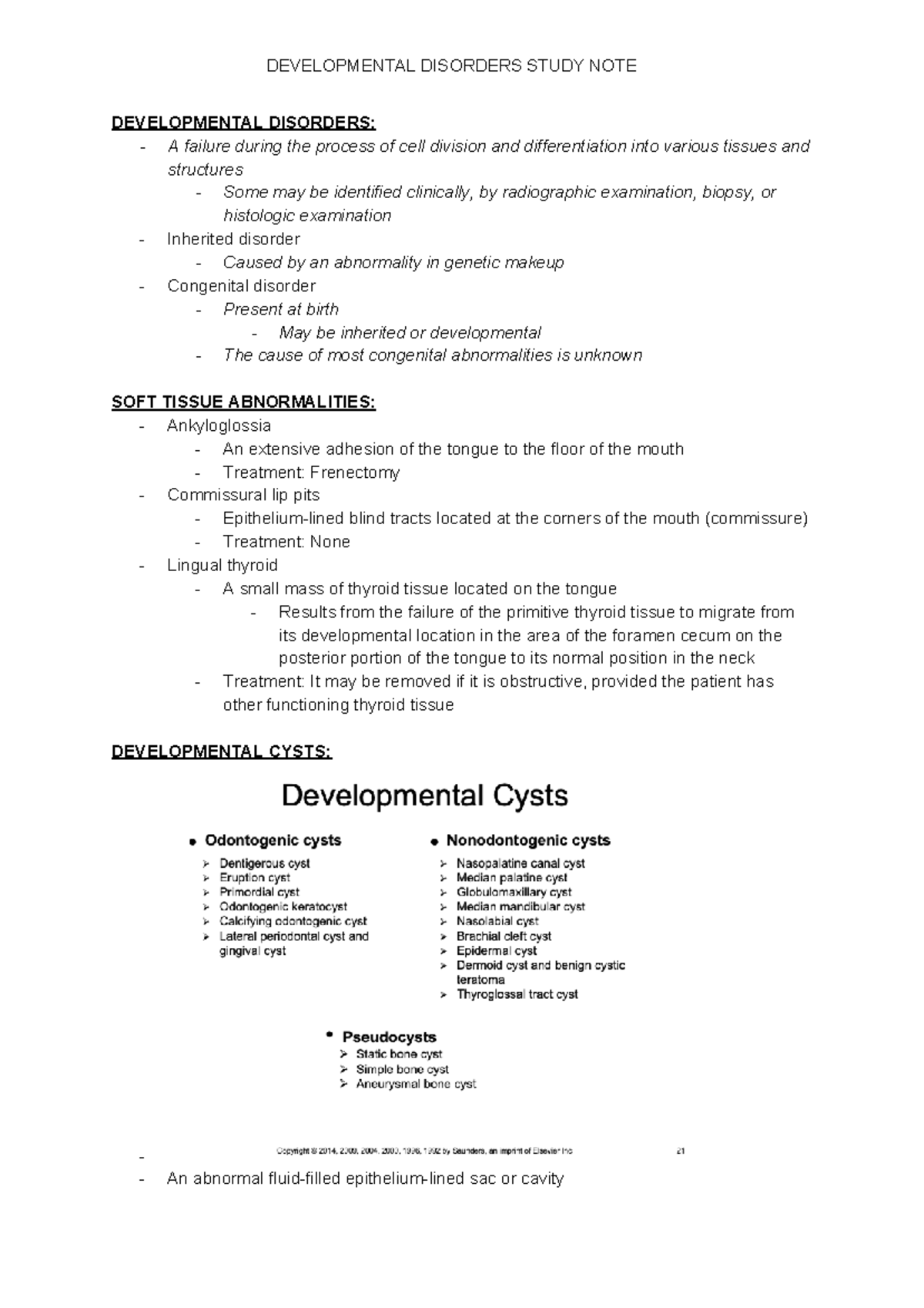 Developmental Disorders Study Note - DEVELOPMENTAL DISORDERS: A failure ...