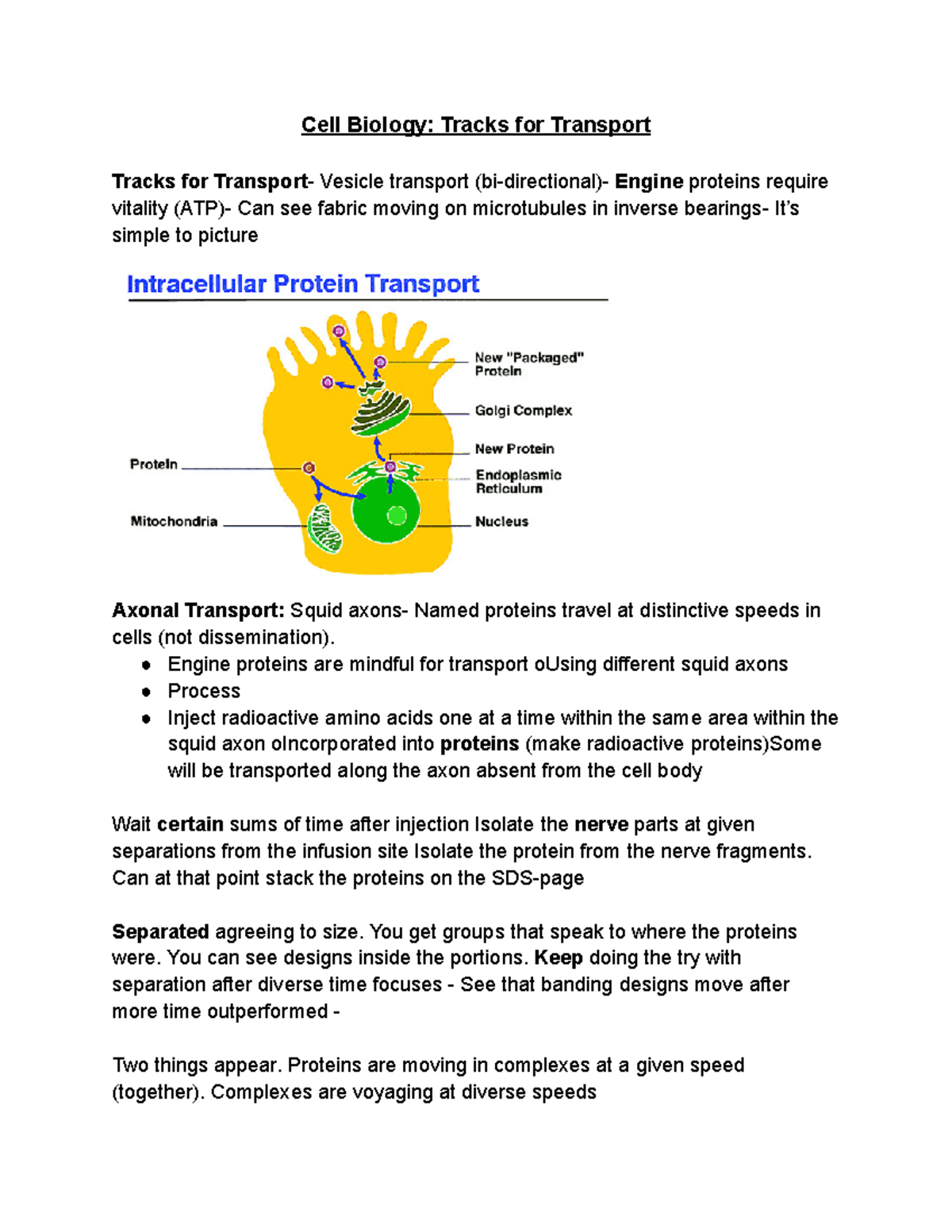 Cell Biology Tracks for Transport - Cell Biology: Tracks for Transport ...