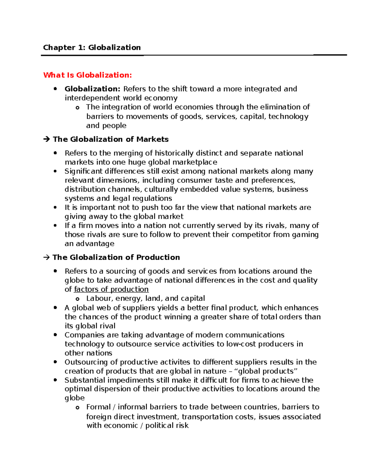 Chapter 1 - Globalization - Chapter 1: Globalization What Is Globalization: Globalization ...