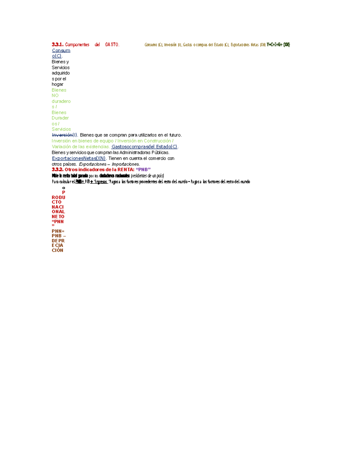 Componentes del Gasto - vnvv - Componentes del GASTO. Consumo (C ...