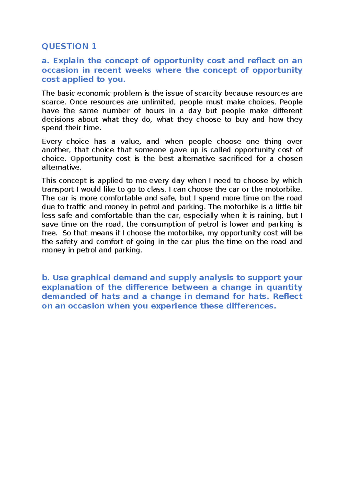 Reflective Assessment 1 - QUESTION 1 a. Explain the concept of ...