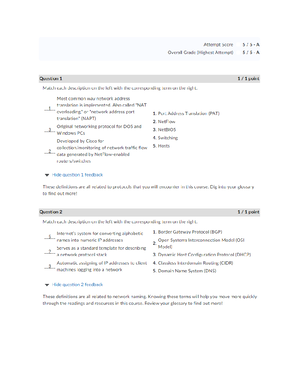 6-0 Knowledge Check - Question 1 (1 point) Saved 1) Listen Match each ...